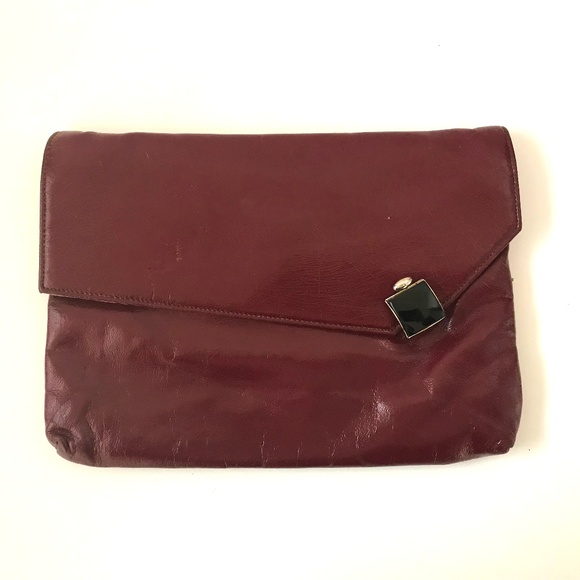 Bags | Vintage Burgundy Genuine Leather Convertible Purse | Poshmark